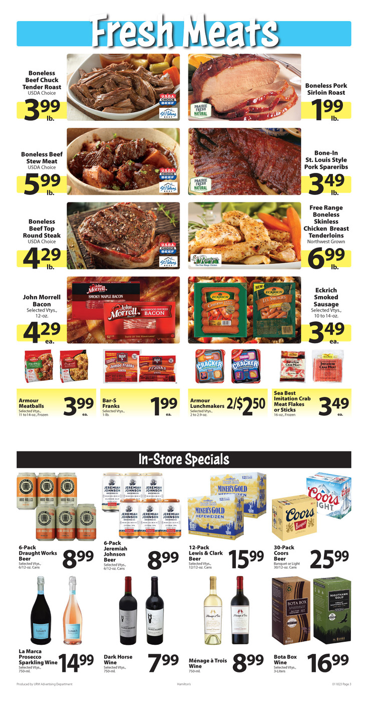 Print Weekly Specials | Family Foods | Hamilton's Marketplace - 600 ...