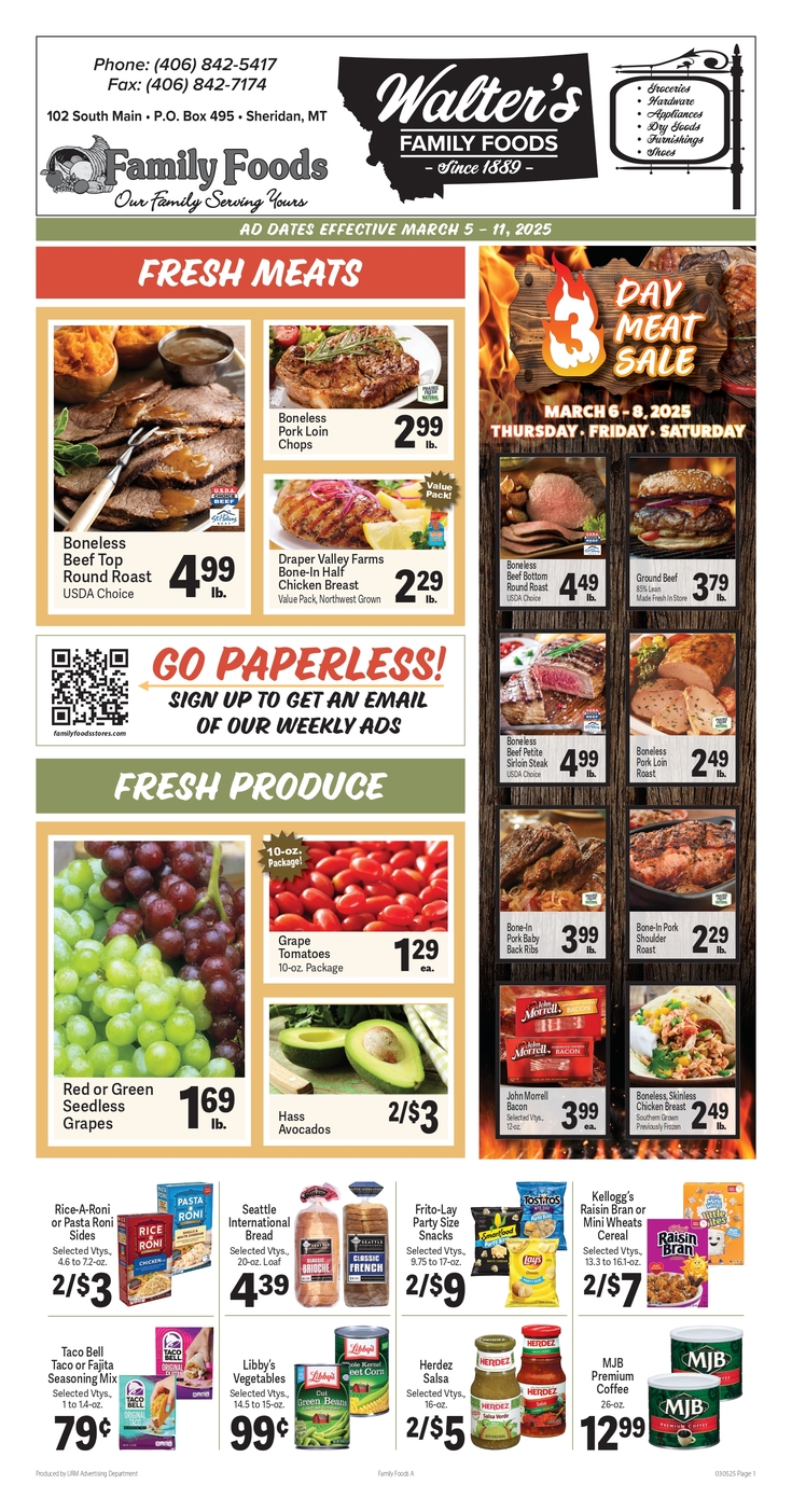 Print Weekly Specials | Family Foods | Walter's Family Foods - 102 ...